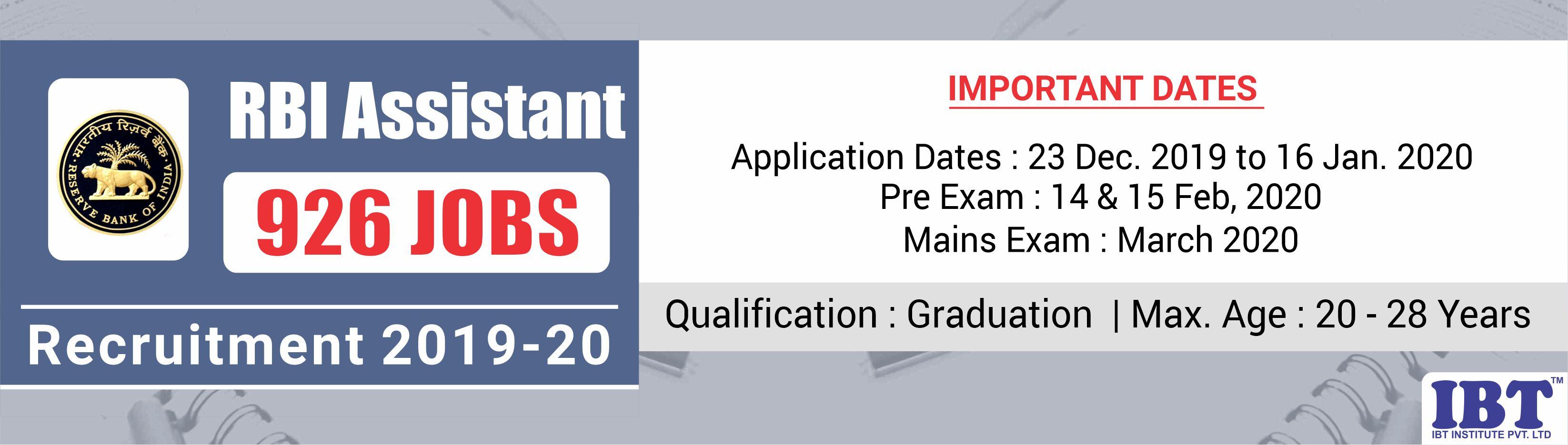 RBI Assistant 2020 - RBI Assistant Recruitment Notification | RBI ...